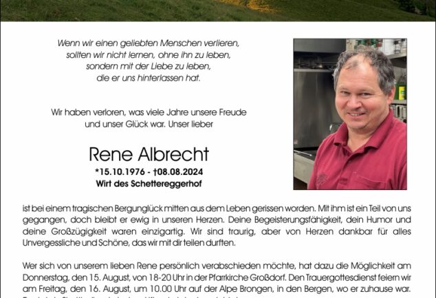 Traueranzeige Herr Claudio Raffl Krumbach (23 Jahre)